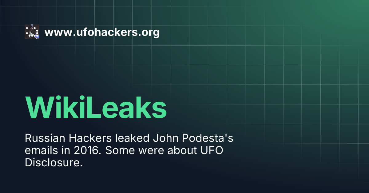 WikiLeaks | www.ufohackers.org