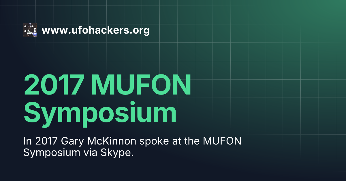 2017 MUFON Symposium | www.ufohackers.org
